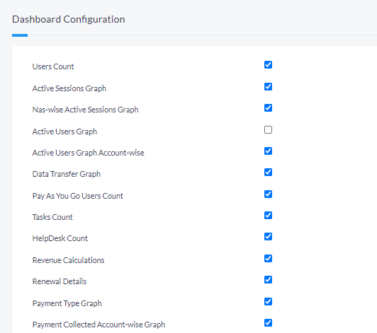 Dashboard configuration - Documentation - Jaze ISP Manager